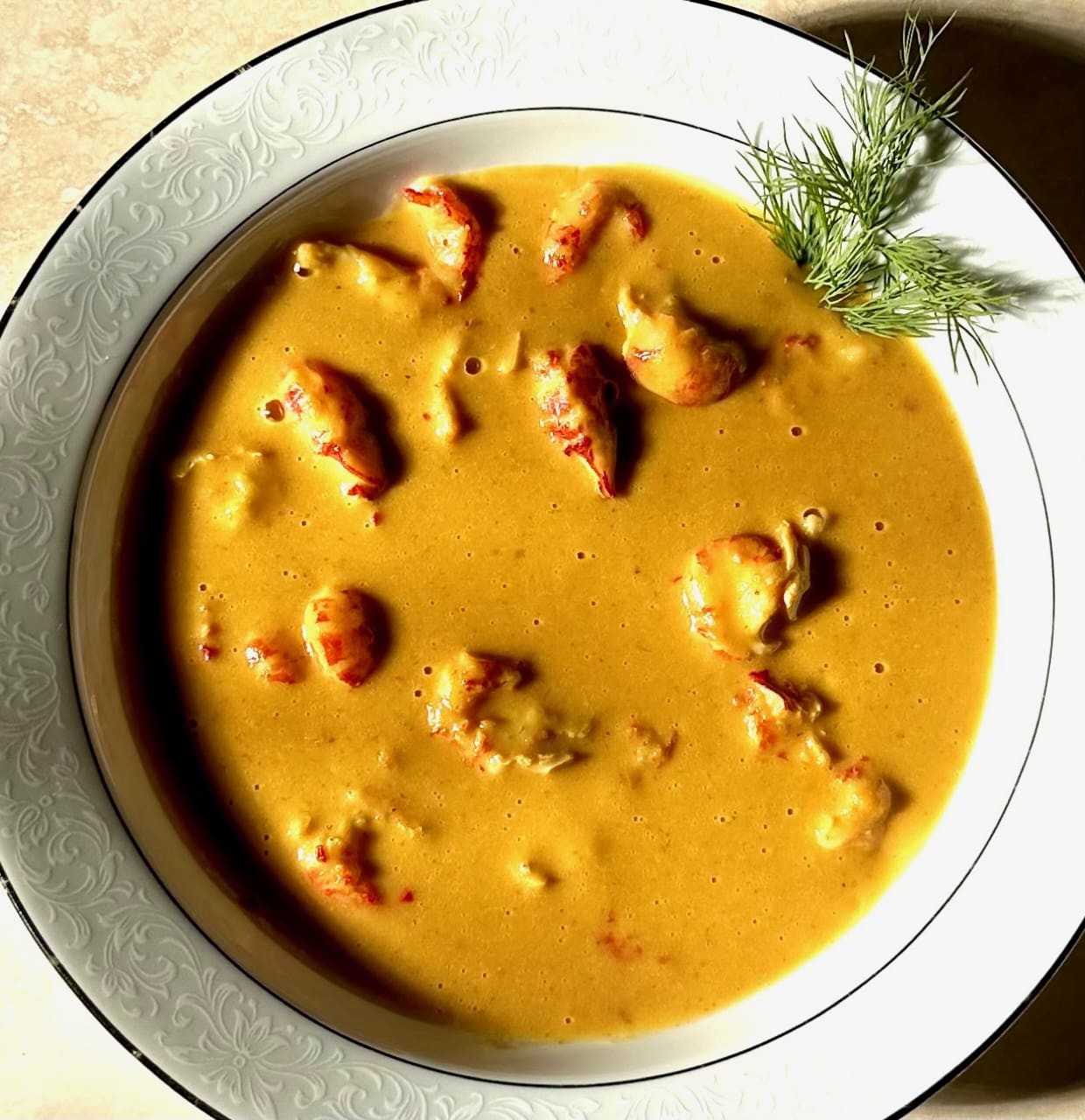 Saffron Crawfish Bisque - Cook Savor Celebrate